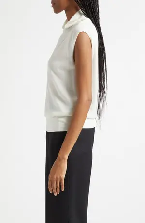 REISS Honey Cowl Neck Sleeveless Wool Sweater - Cream