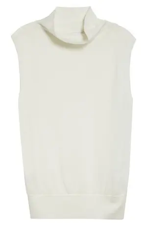 REISS Honey Cowl Neck Sleeveless Wool Sweater - Cream