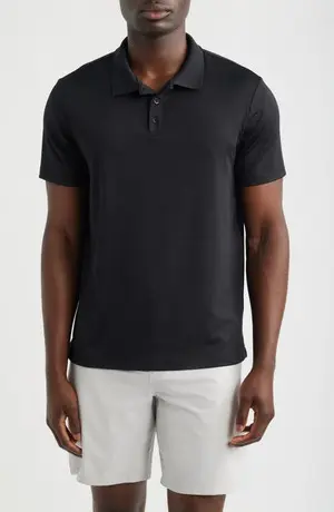 Zella Textured Golf Polo - Black