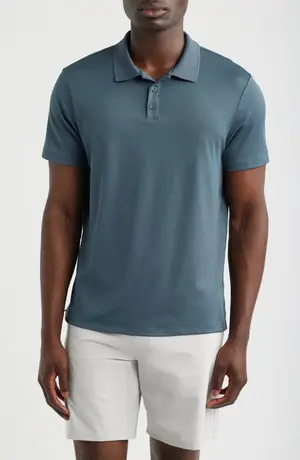 Zella Textured Golf Polo - Blue Slate