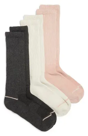 Nordstrom Athleisure Slouch Assorted 3-pack Crew Socks - Pink Multi Pk