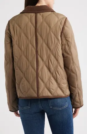 Bernardo Corduroy Trim Quilted Barn Jacket