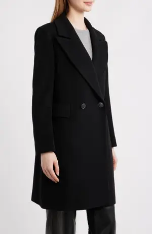 Fleurette Cara Loro Piana Cashmere & Wool Peak Lapel Coat