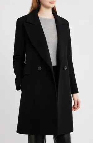 Fleurette Cara Loro Piana Cashmere & Wool Peak Lapel Coat