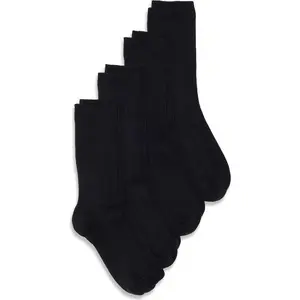 Nordstrom Assorted 4-pack Everyday Rib Crew Socks - Black