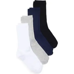Nordstrom Assorted 4-pack Everyday Rib Crew Socks - Navy Multi Pk