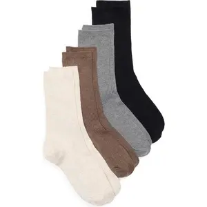 Nordstrom Assorted 4-pack Everyday Rib Crew Socks - Oatmeal Multi Pack