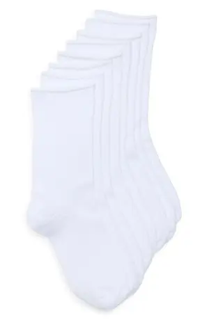 Nordstrom Assorted 4-pack Roll Top Crew Socks - White