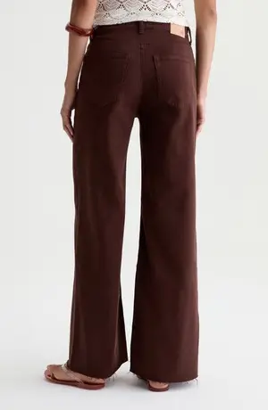 Ag Saige High Waist Raw Hem Wide Leg Jeans