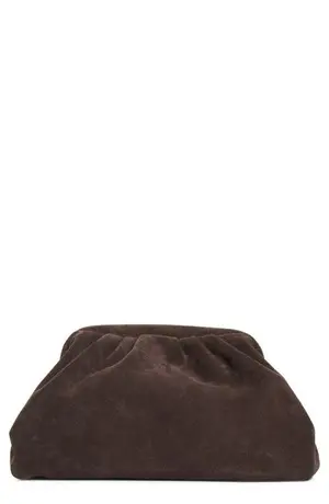 REISS Large Mia Suede Frame Clutch