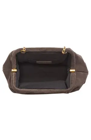 REISS Large Mia Suede Frame Clutch