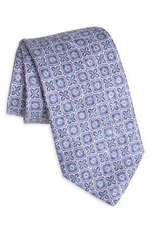 David Donahue Geometric Silk Neck Tie