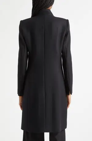 REISS Max Wrapover Wool Blend Coat - Black