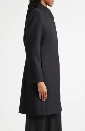 REISS Max Wrapover Wool Blend Coat - Black