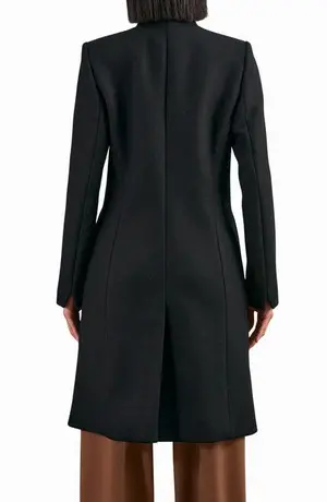 REISS Max Wool Blend Wrapover Coat - Black