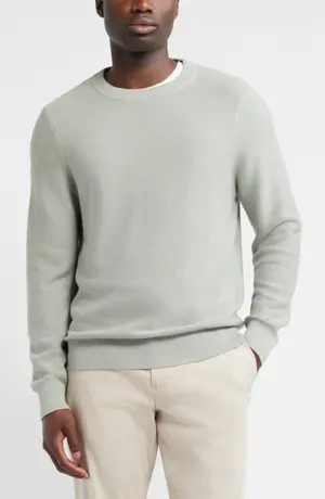 Nordstrom Cotton & Silk Sweater Grey Green