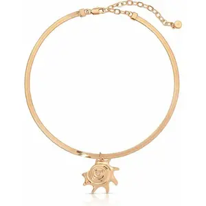 Ettika 18k -plated Conch Shell Pendant Necklace With Crystal Accent