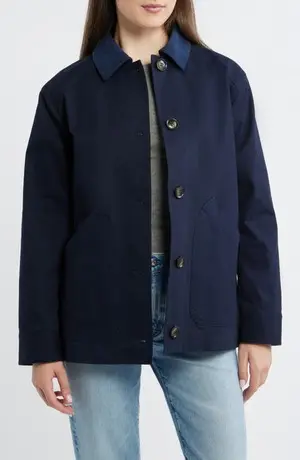 Bernardo Cotton Stretch Twill Jacket - Navy