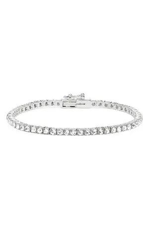 Nordstrom Cubic Zirconia Tennis Bracelet - Clear- Silver