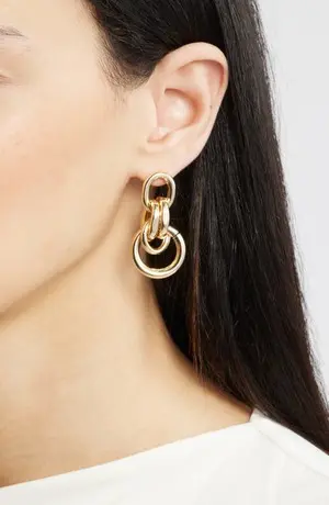 Nordstrom Double Circle Front Hoop Earrings - Gold