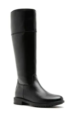 La Canadienne Sylas City Dry Waterproof Knee High Leather Zip Up Boots - Black Leather