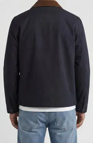 Bagatelle Faux Suede Collar Cotton Canvas Jacket