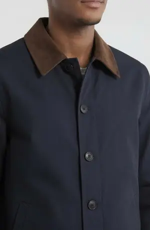 Bagatelle Faux Suede Collar Cotton Canvas Jacket