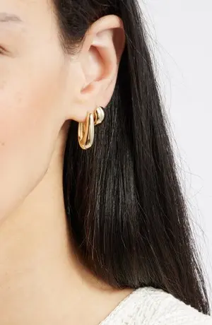 Nordstrom Geometric Hoop Earring Set - Gold