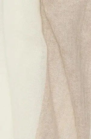 Nordstrom Checker Cashmere Scarf - Beige- Ivory