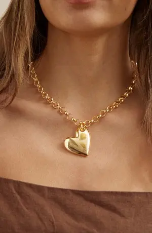 Baublebar Millie Long Bubble Heart Necklace - Gold