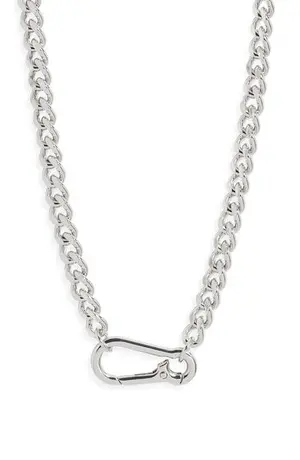 Nordstrom Carabiner Curb Chain Necklace Silver
