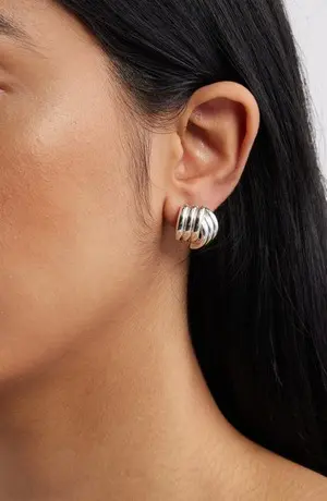 Nordstrom Double Rib Twist Stud Earrings - Silver