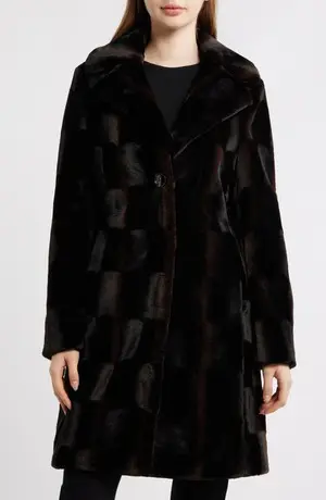 Via Spiga Faux Fur Longline Coat