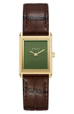 BREDA Virgil Leather Strap Watch - Olive
