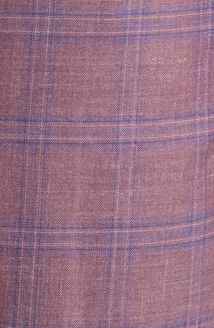 HERITAGE GOLD Purple Check Slub Wool Blend Sport Coat