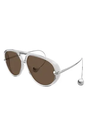 Bottega Veneta Drop 63mm Oversize Polarized Aviator Sunglasses