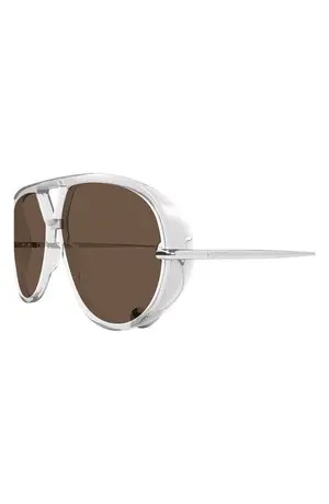 Bottega Veneta Drop 63mm Oversize Polarized Aviator Sunglasses
