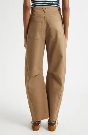 Veronica Beard Sloan Barrel Leg Twill Pants