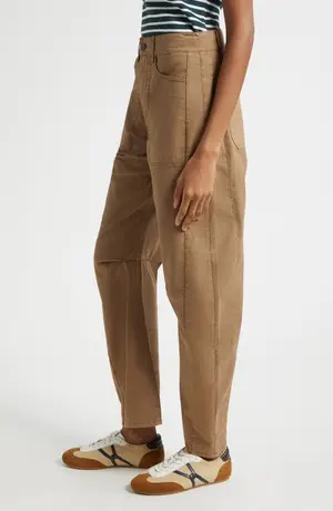 Veronica Beard Sloan Barrel Leg Twill Pants