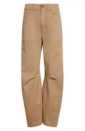 Veronica Beard Sloan Barrel Leg Twill Pants
