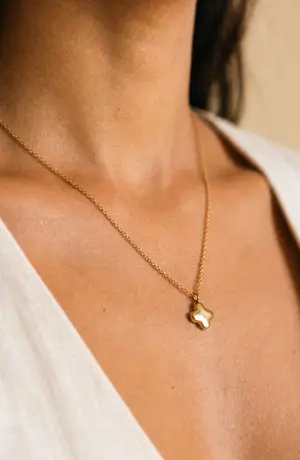 Argento Vivo Puffy Clover Pendant Necklace