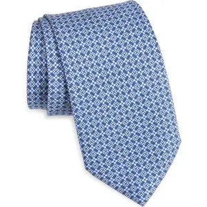 David Donahue Neat Silk Tie - Navy