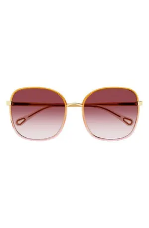Chloé 56mm Gradient Polarized Square Sunglasses - Yellow