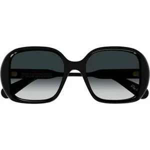 Chloé 55mm Gradient Polarized Square Sunglasses