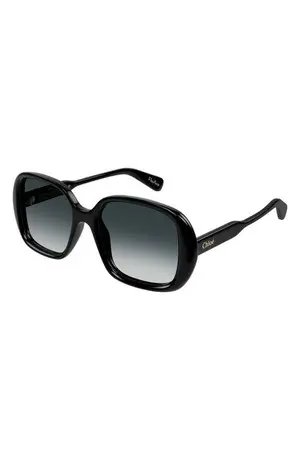 Chloé 55mm Gradient Polarized Square Sunglasses