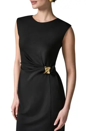 Donna Karan New York Sleeveless Sheath Dress With Clasp Detail - Black