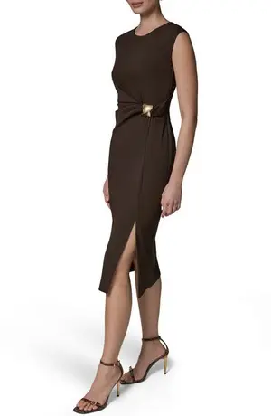 Donna Karan New York Sleeveless Sheath Dress With Clasp Detail