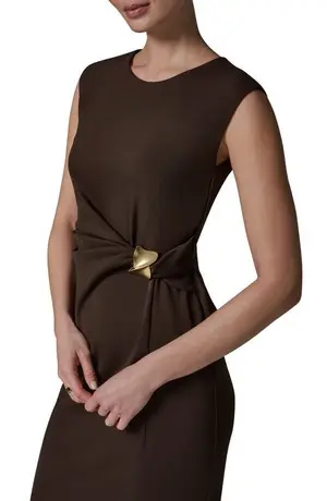Donna Karan New York Sleeveless Sheath Dress With Clasp Detail