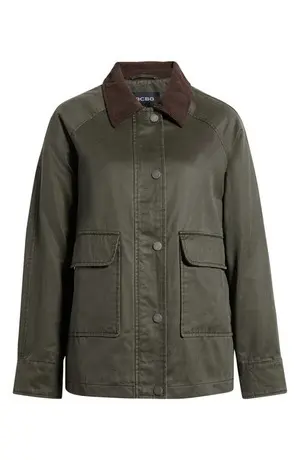 Bcbgmaxazria Corduroy Collar Cotton Barn Jacket - Army