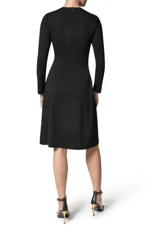 Donna Karan New York Side Drape Long Sleeve Dress